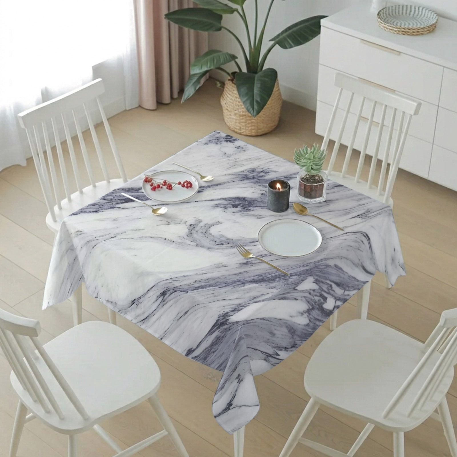 Abstract Marble Texture Table Cloth 54x54in, Waterproof Square ...