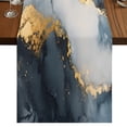 Abstract Marble Texture Table Runner 72 Inches Long, Black Gray ...
