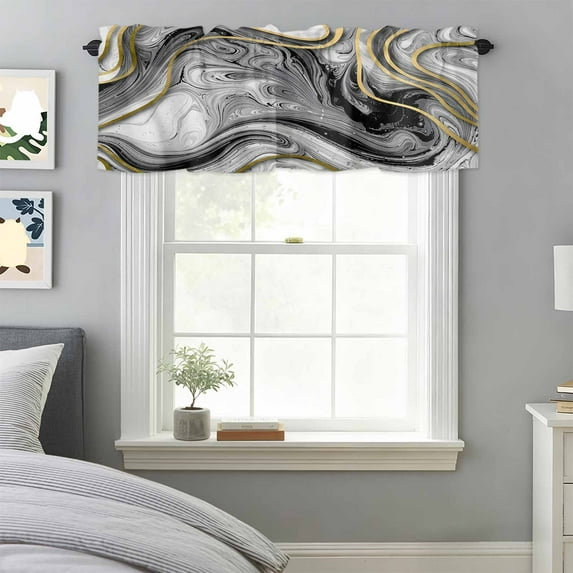 Abstract Marble Texture Valances for Windows,Rod Pocket Valance for ...