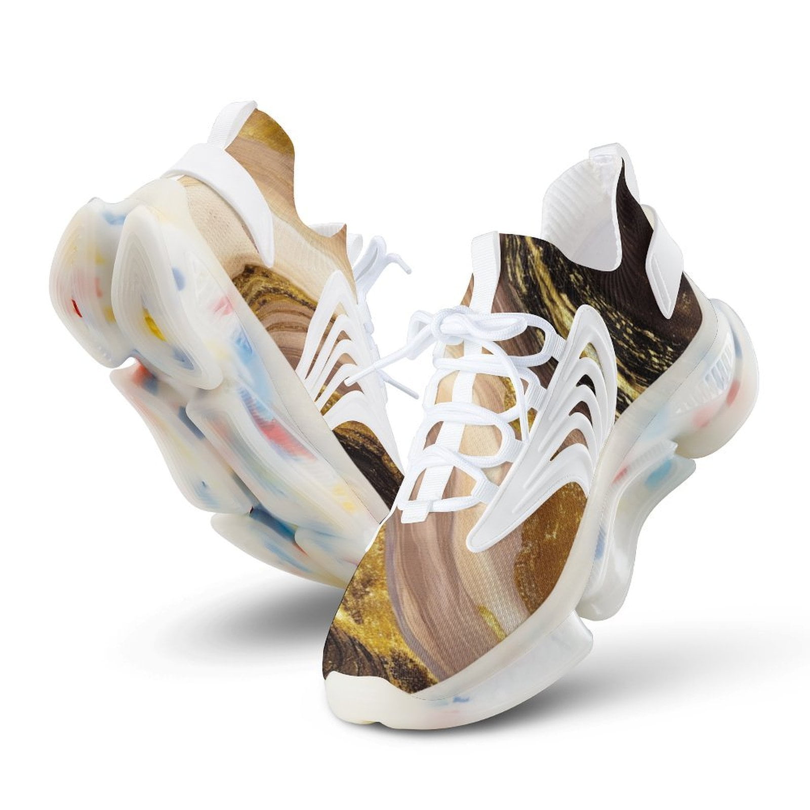 Abstract Marble Texture Walking Shoes for Men Woman Lightweight Tennis ...