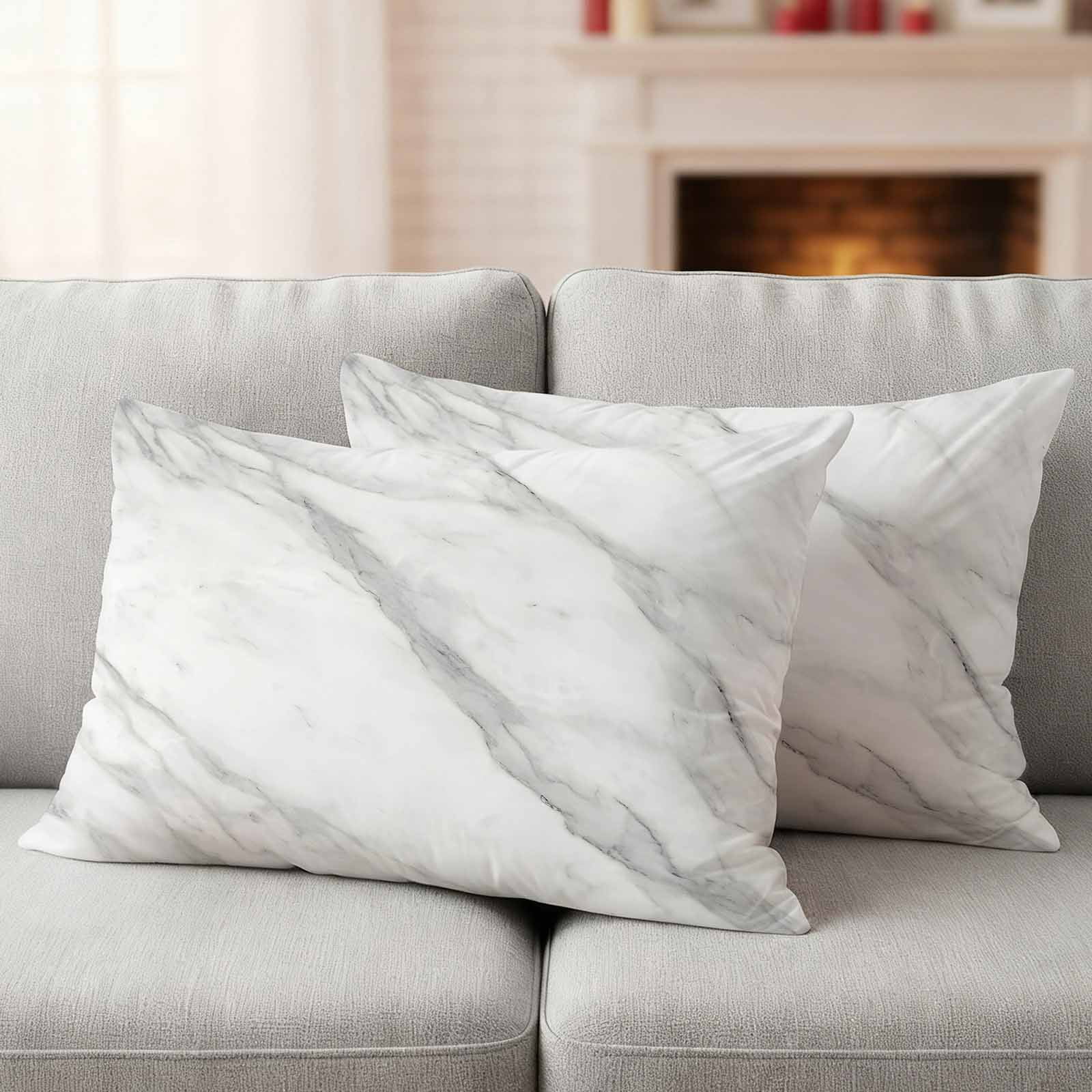 Abstract Marble Texture Waterproof Throw Pillow Covers Set of 2 Nature ...