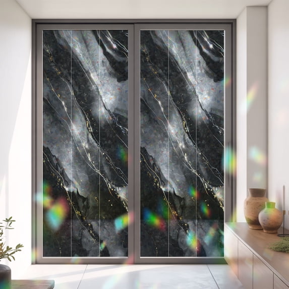 Abstract Marble Texture Window Privacy Film, Rainbow Film Decorative ...