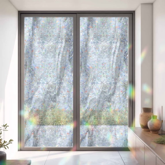 Abstract Marble Texture Window Privacy Film, Rainbow Film Decorative ...