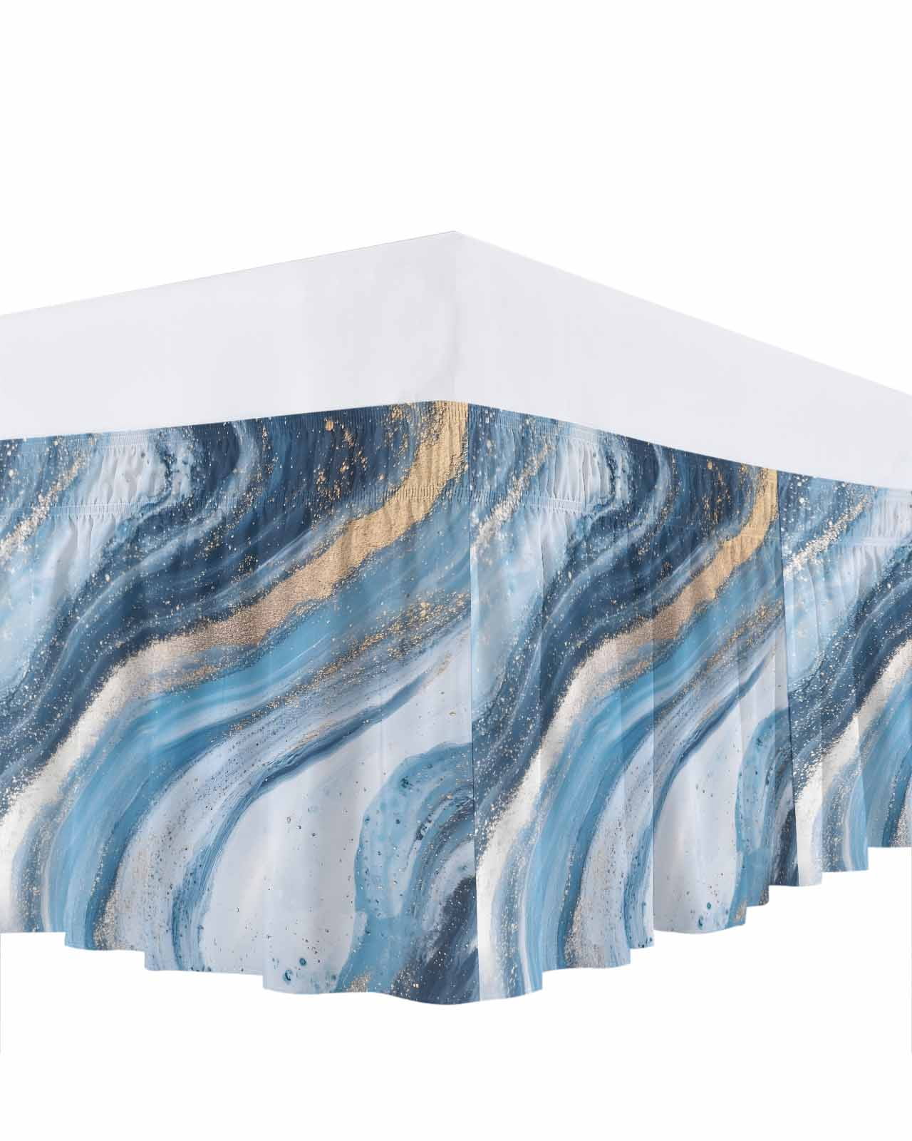 Abstract Marble Waves Texture Bed Skirt California King Size 16" Drop ...