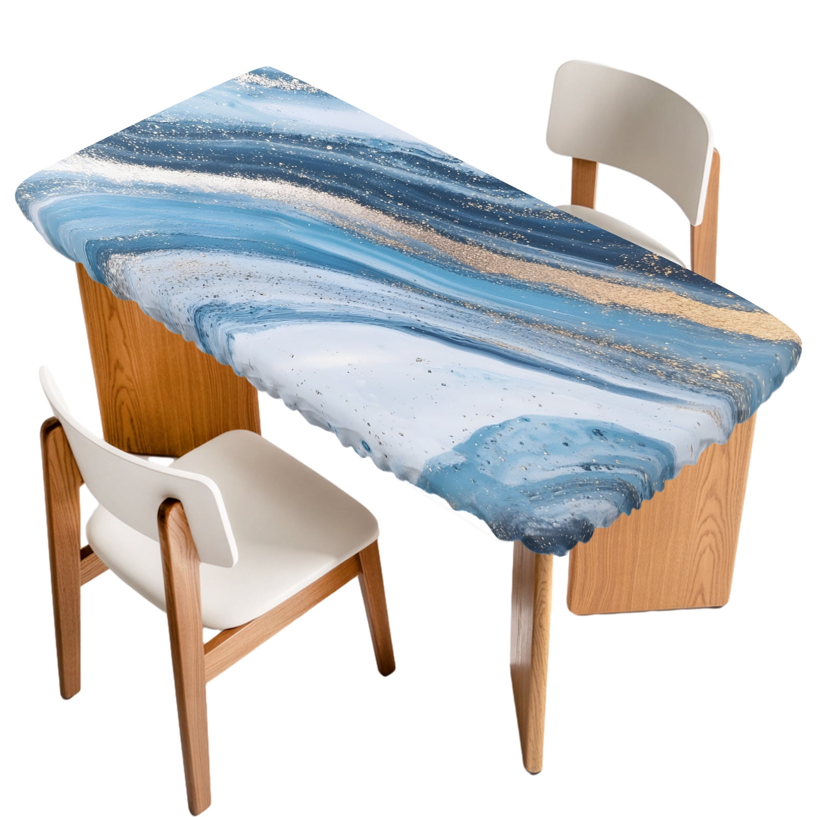 Abstract Marble Waves Texture Fitted Rectangle Tablecloth 24" x 36 ...