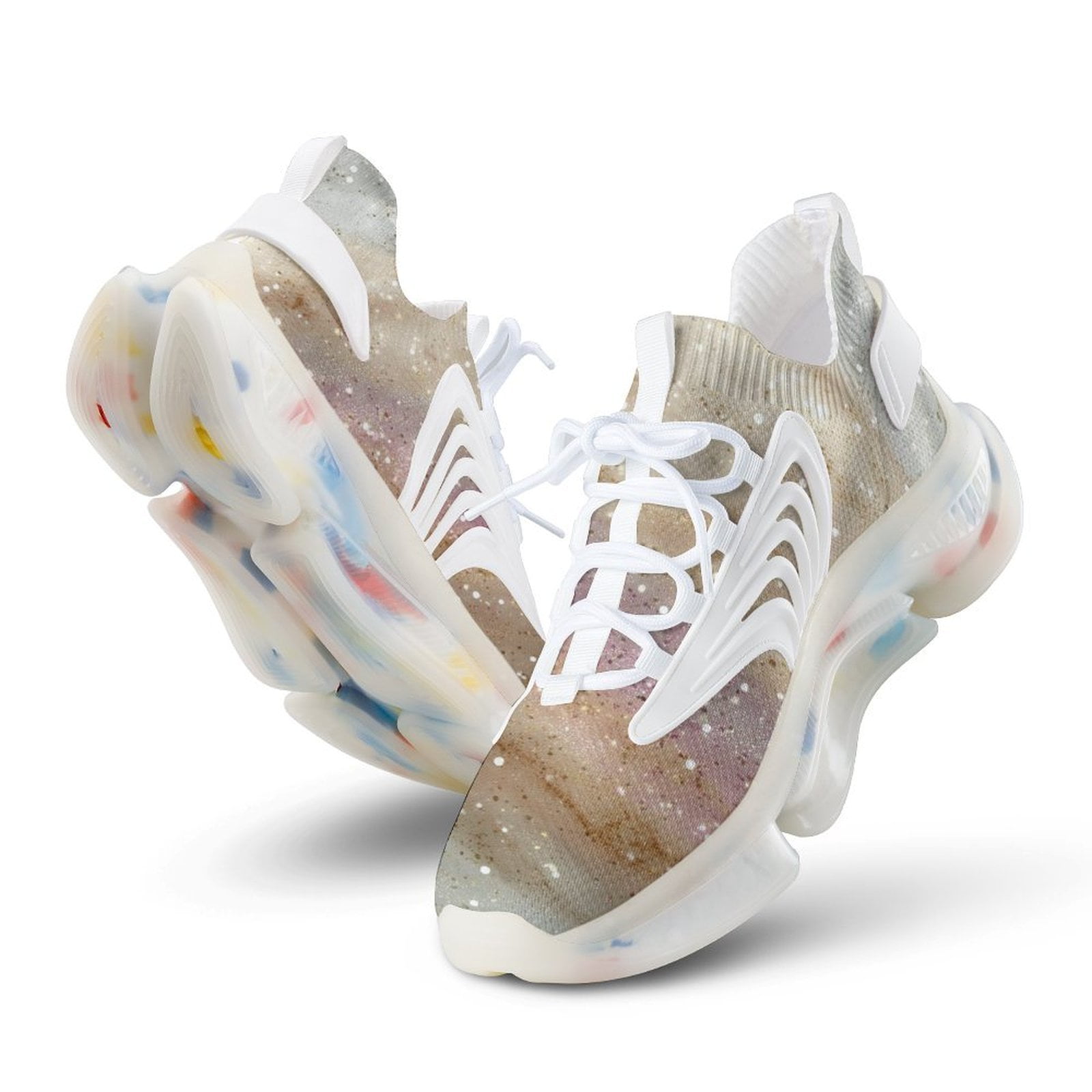 Abstract Marble with Sparkles Walking Shoes for Men Woman Lightweight ...