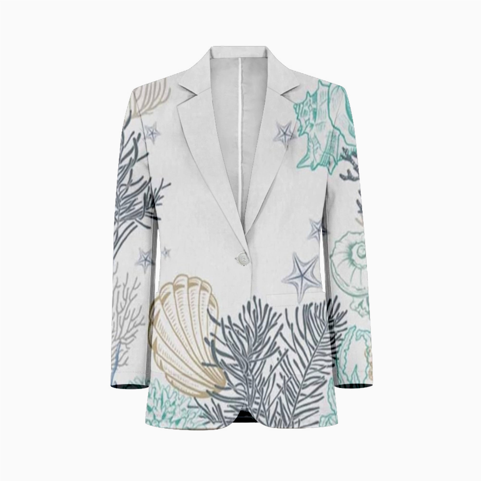 Abstract Marine Life Pattern Customized Men's Suits full man Shawl ...