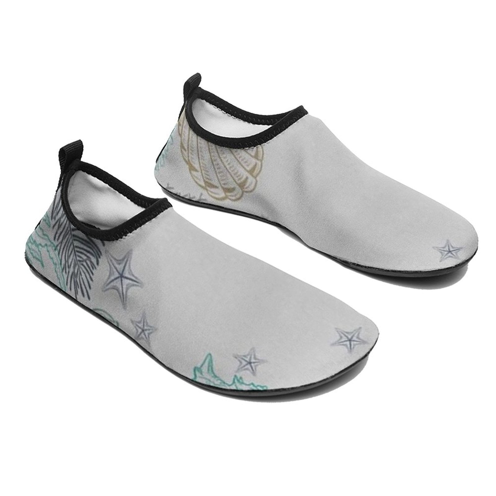 Abstract Marine Life Pattern Water Shoes Beach Slip-on Shoes for Men ...