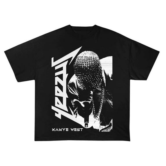Abstract Masked Performer Graphic Tee with Bold Monochrome Stage Art ...