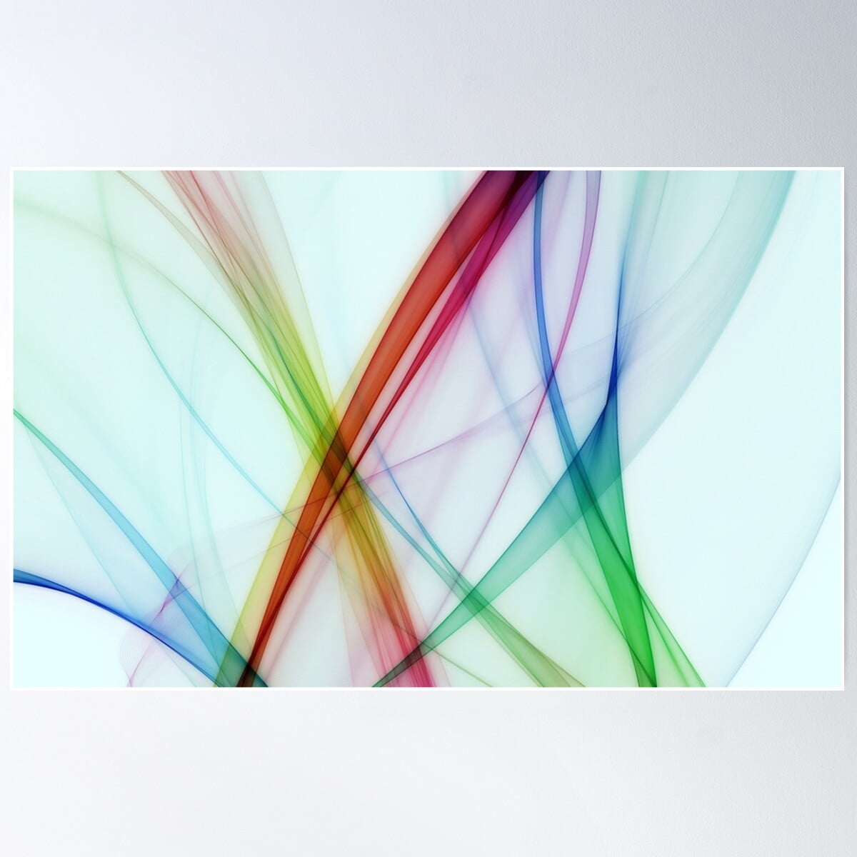 Abstract Mat Light Waves Poster Wall Art Modern Wall Decor For Living ...