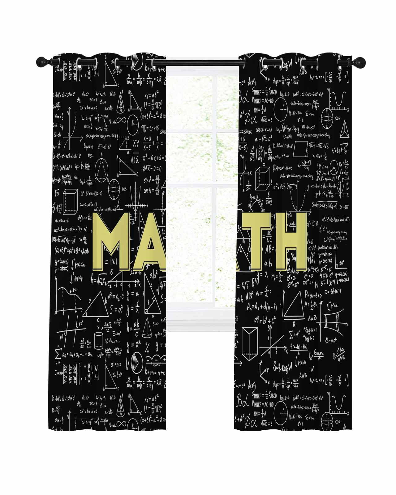 Abstract Math Blackout Curtains 84 Inch Length Mathematical Formula ...