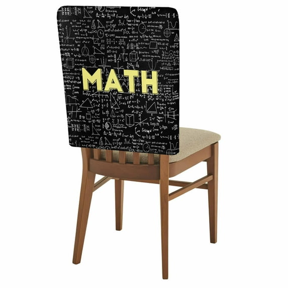 Abstract Math Chair Back Covers Set of 8, Mathematical Formula Pattern ...