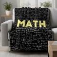 Abstract Math Fleece Throw Blanket Mathematical Formula Pattern Black ...
