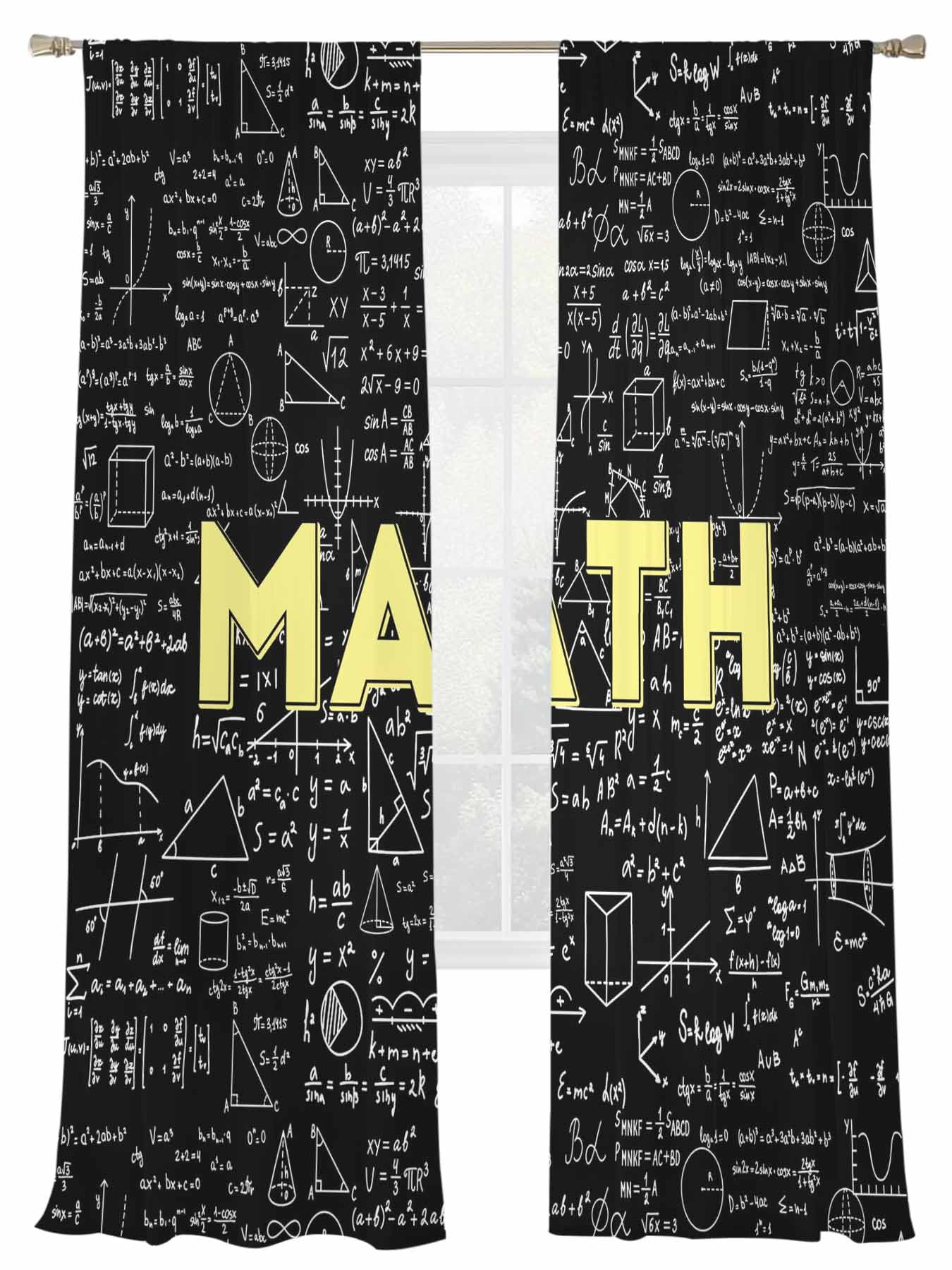 Abstract Math Sheer Curtains 84 inches Long, Mathematical Formula ...