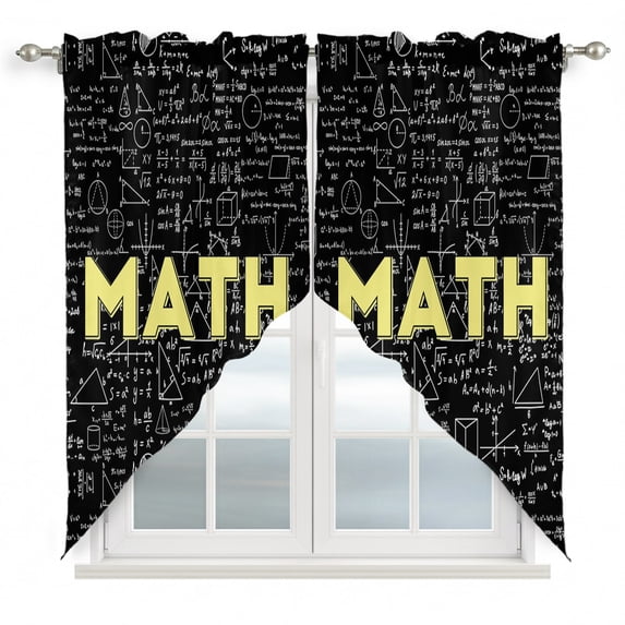 Abstract Math Swag Curtain Valance for Window 2 Panels Mathematical ...