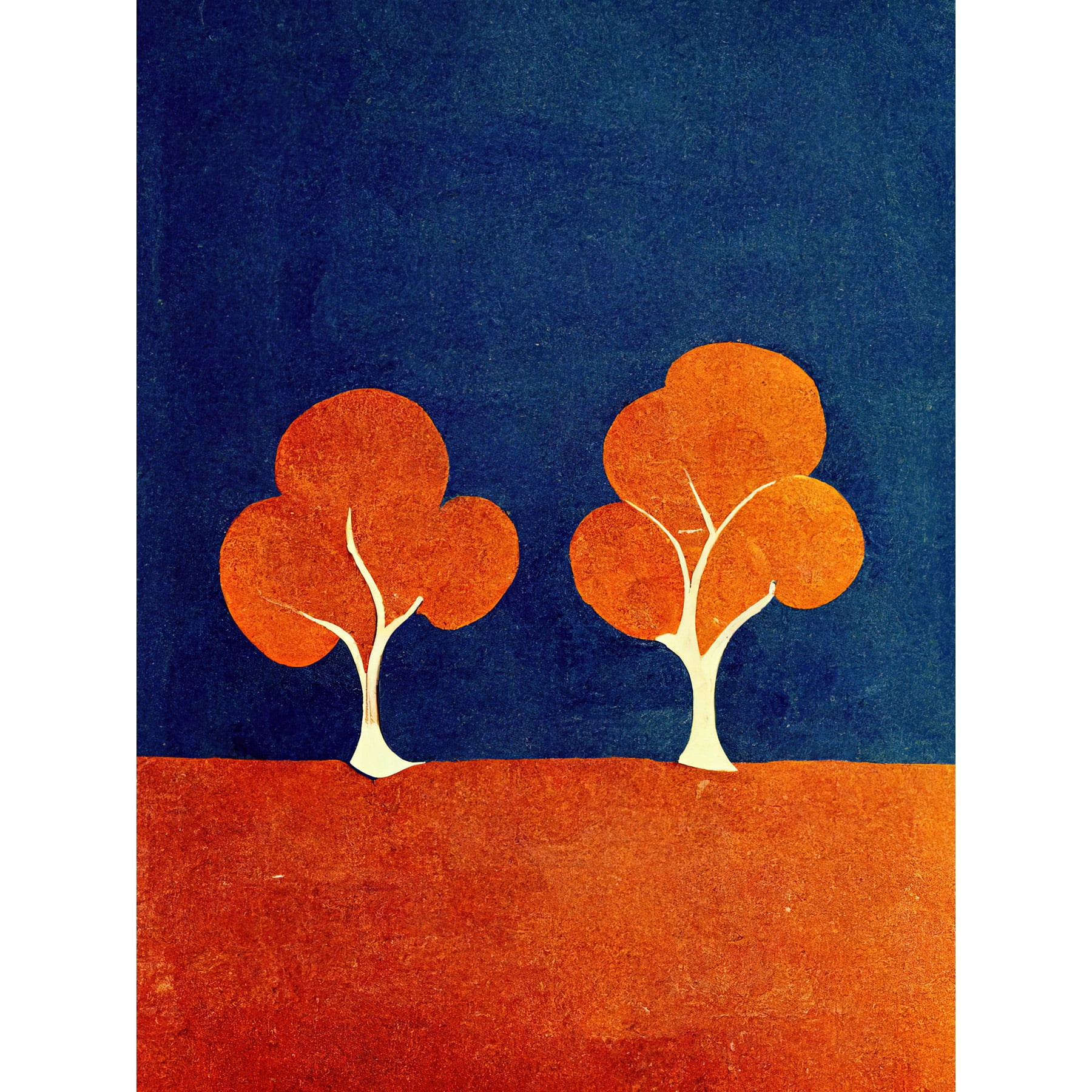 Abstract Matisse Style Trees Forest Painting Yellow Blue Orange Green ...