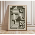 Abstract Maze Minimal Geometric Black Cream Line Wall Art Unframed ...