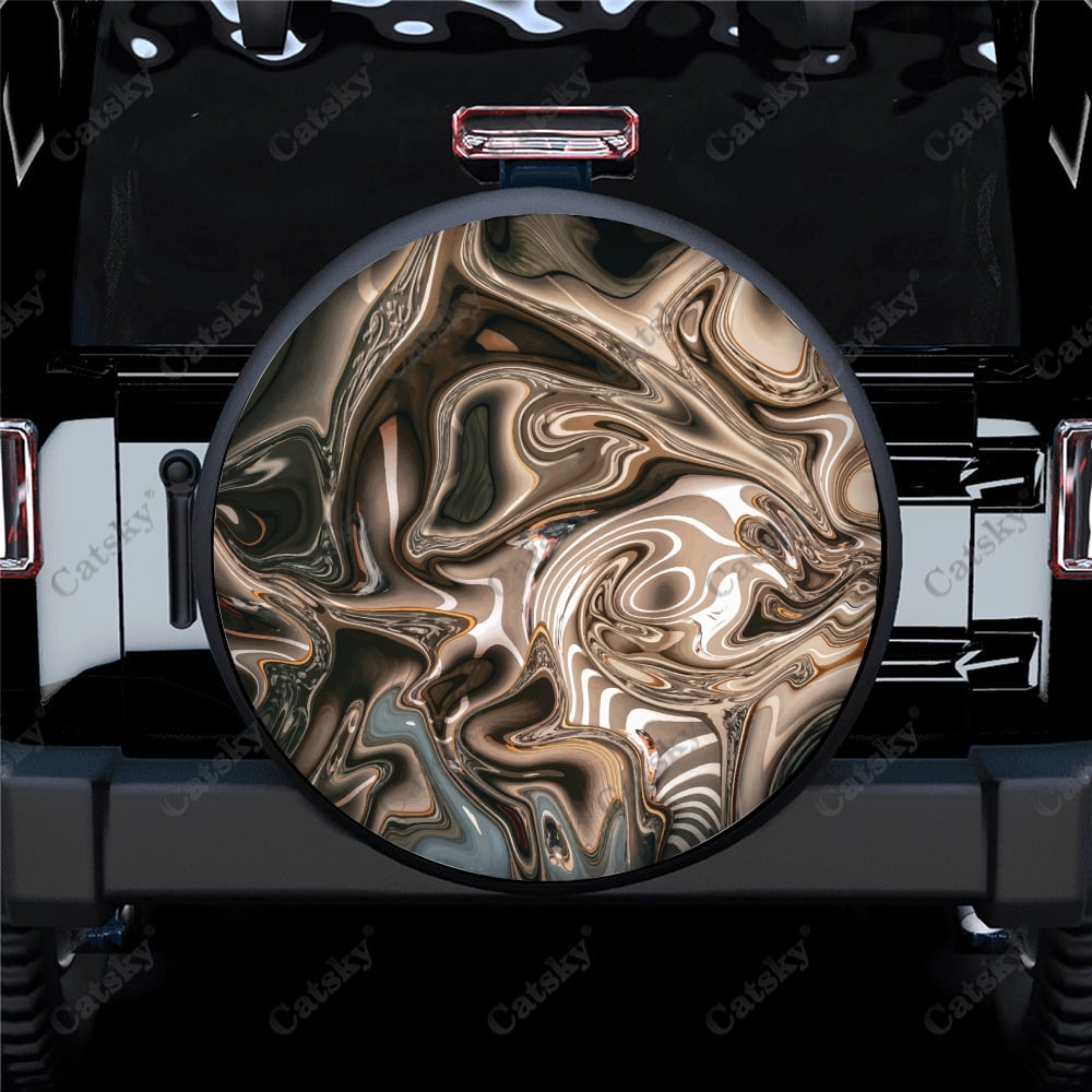 Abstract Metal Liquid Art Polyester Universal Spare Wheel Tire Cover ...