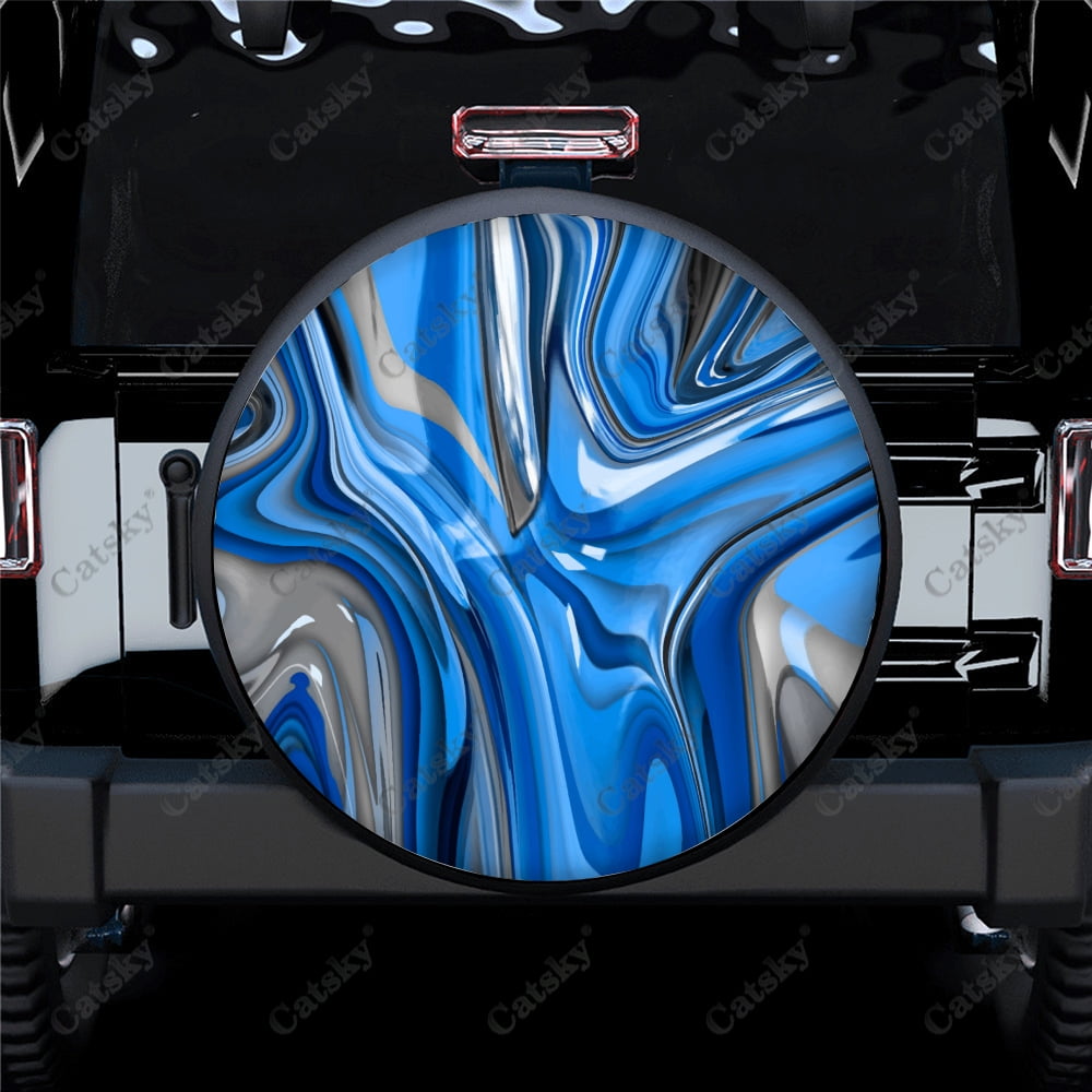 Abstract Metal Liquid Art Polyester Universal Spare Wheel Tire Cover ...