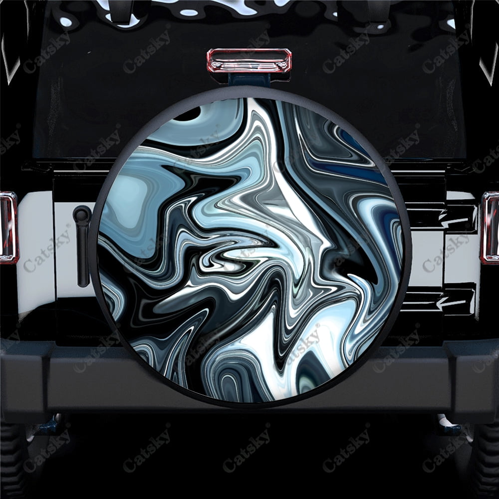 Abstract Metal Liquid Art Polyester Universal Spare Wheel Tire Cover ...