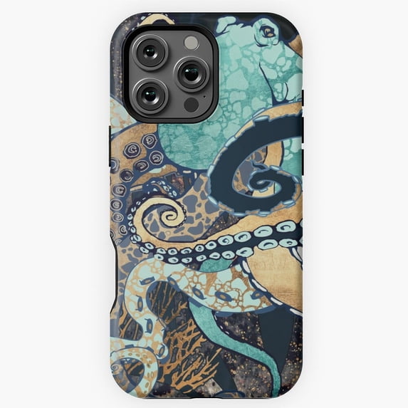 Abstract Metallic Octopus Ocean Sea Monster iPhone 11 12 13 14 15 16 17 ...