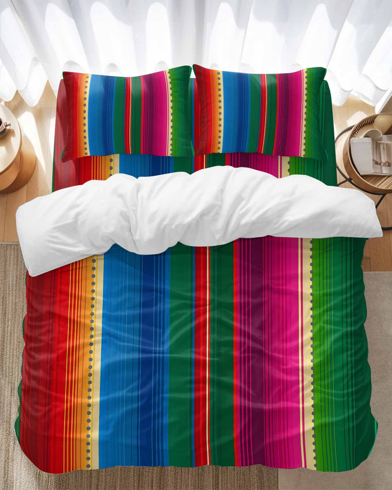 Abstract Mexican Stripes Bedding Duvet Cover Set Twin Size 4 Pieces ...