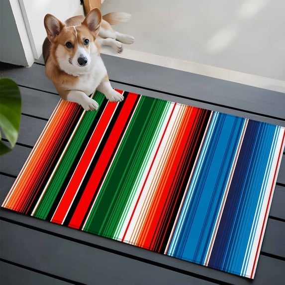 Abstract Mexican Stripes Front Door Rugs 2x3 ft Retro Farmhouse ...