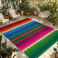 Abstract Mexican Stripes Outdoor Rug, Retro Countryside Decoration Non ...