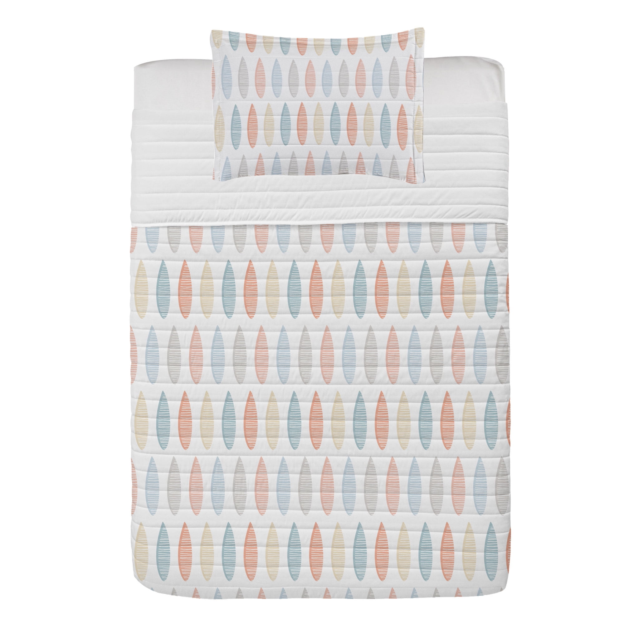 Abstract Microfiber Bedspread Set, Horizontal Lines Pattern Colorful ...