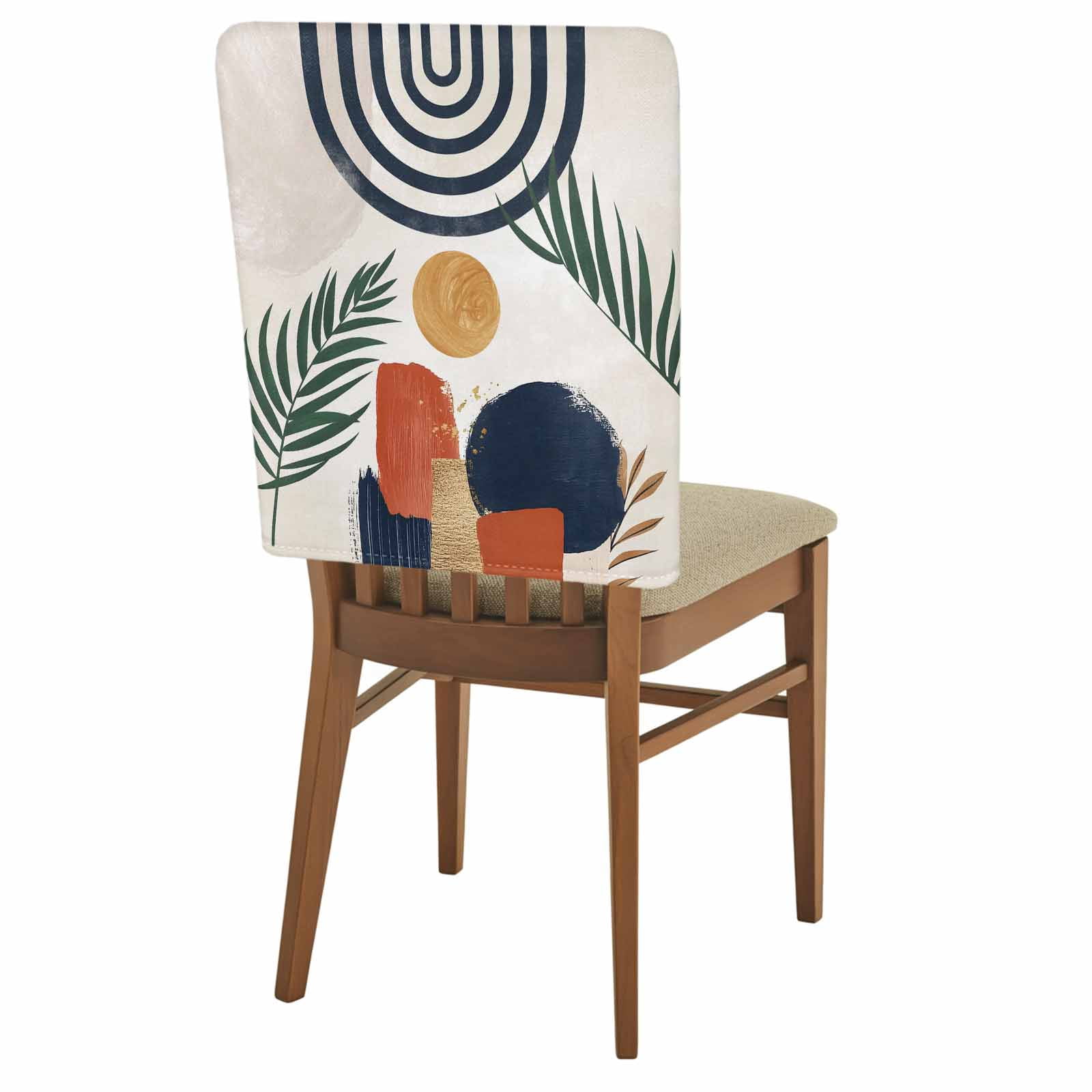 Abstract Mid Century Chair Back Covers Set of 6, Vintage Geometric ...