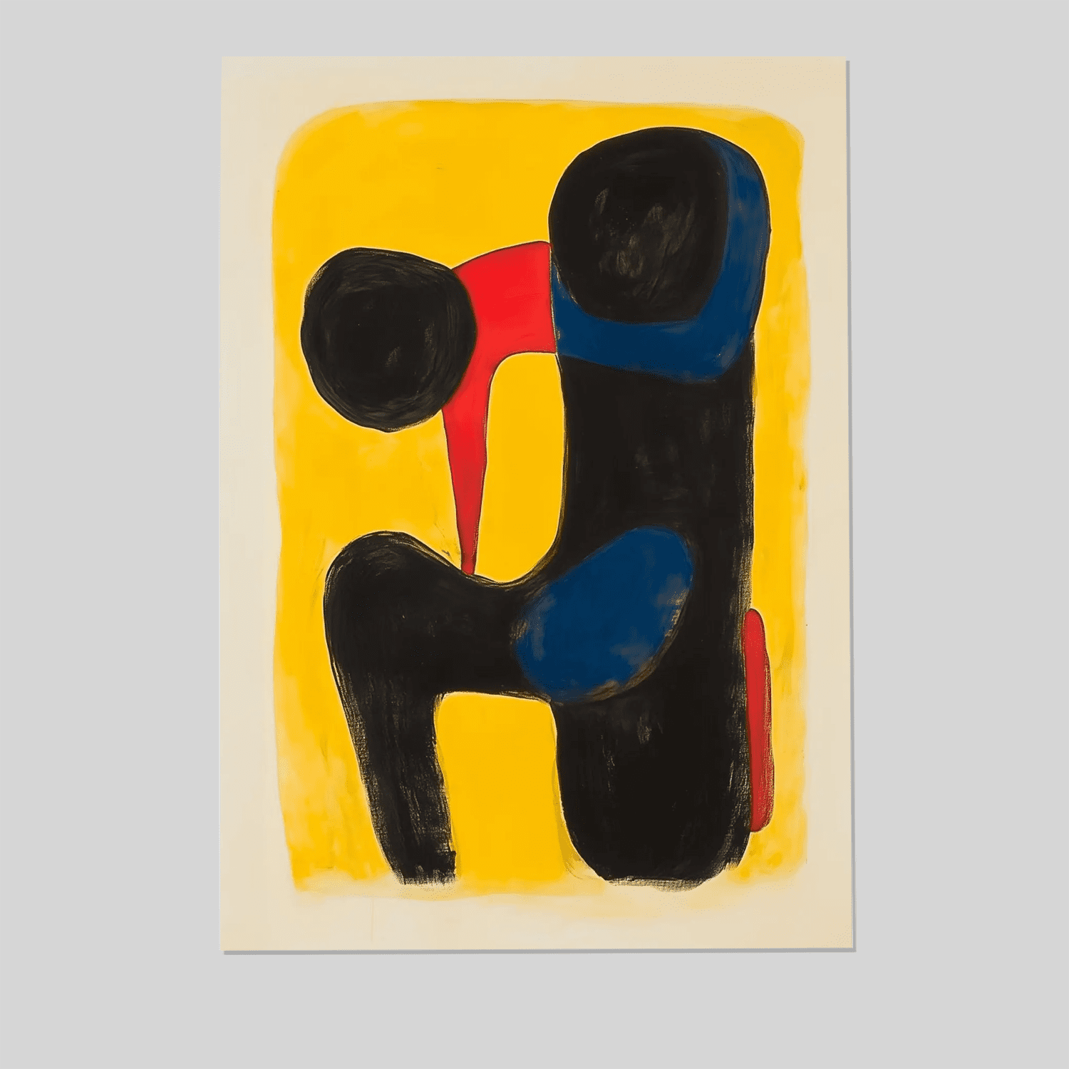 Abstract Mid Century Modern Art Print: Colorful Brutalist Poster Full ...