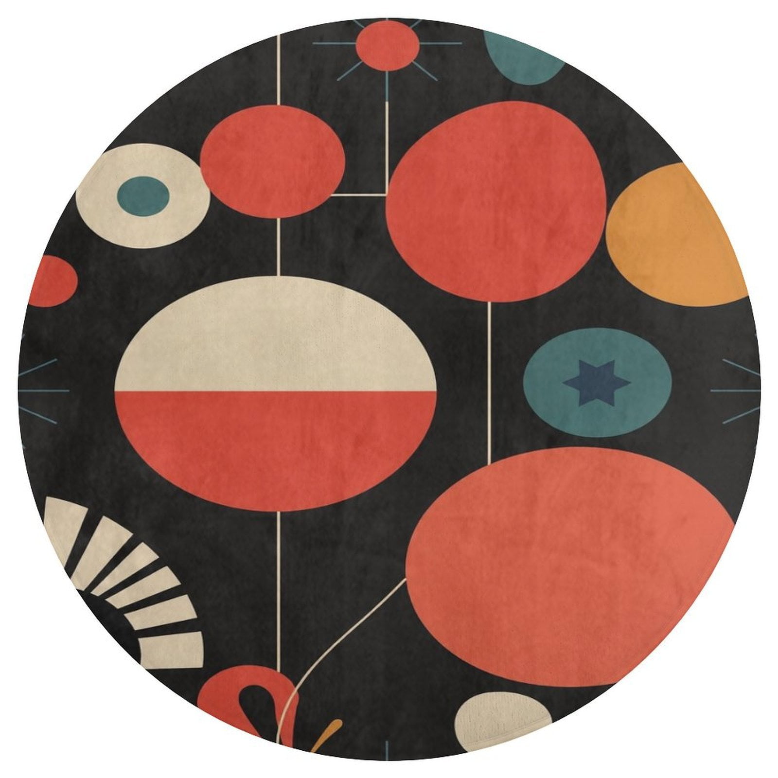 Abstract Mid Century Modern Round Carpet Rugs And Carpets for Home ...