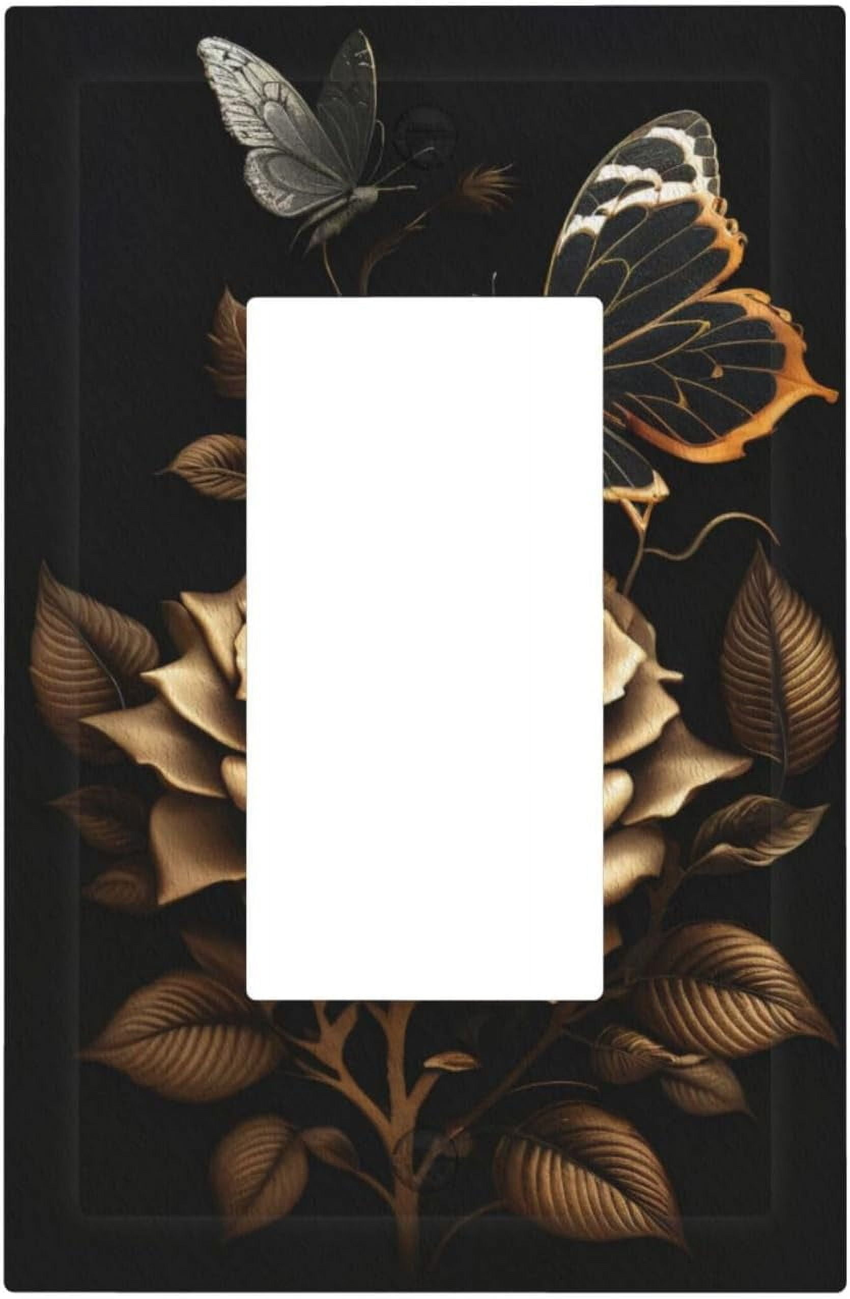 Abstract Mid Century Sun Boho Geometric Leaves 1 Gang Duplex Outlet ...