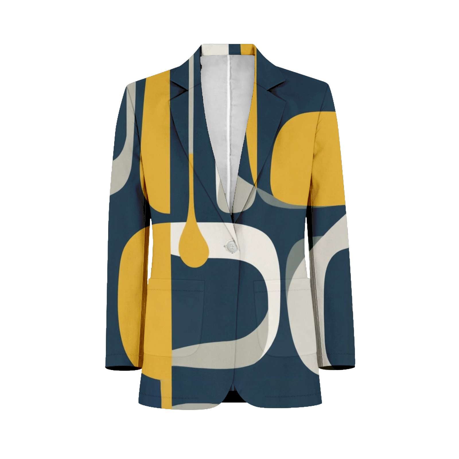 Abstract Midcentury Modern Art Mens Suits Shawl Collar Slim Fit Suit ...