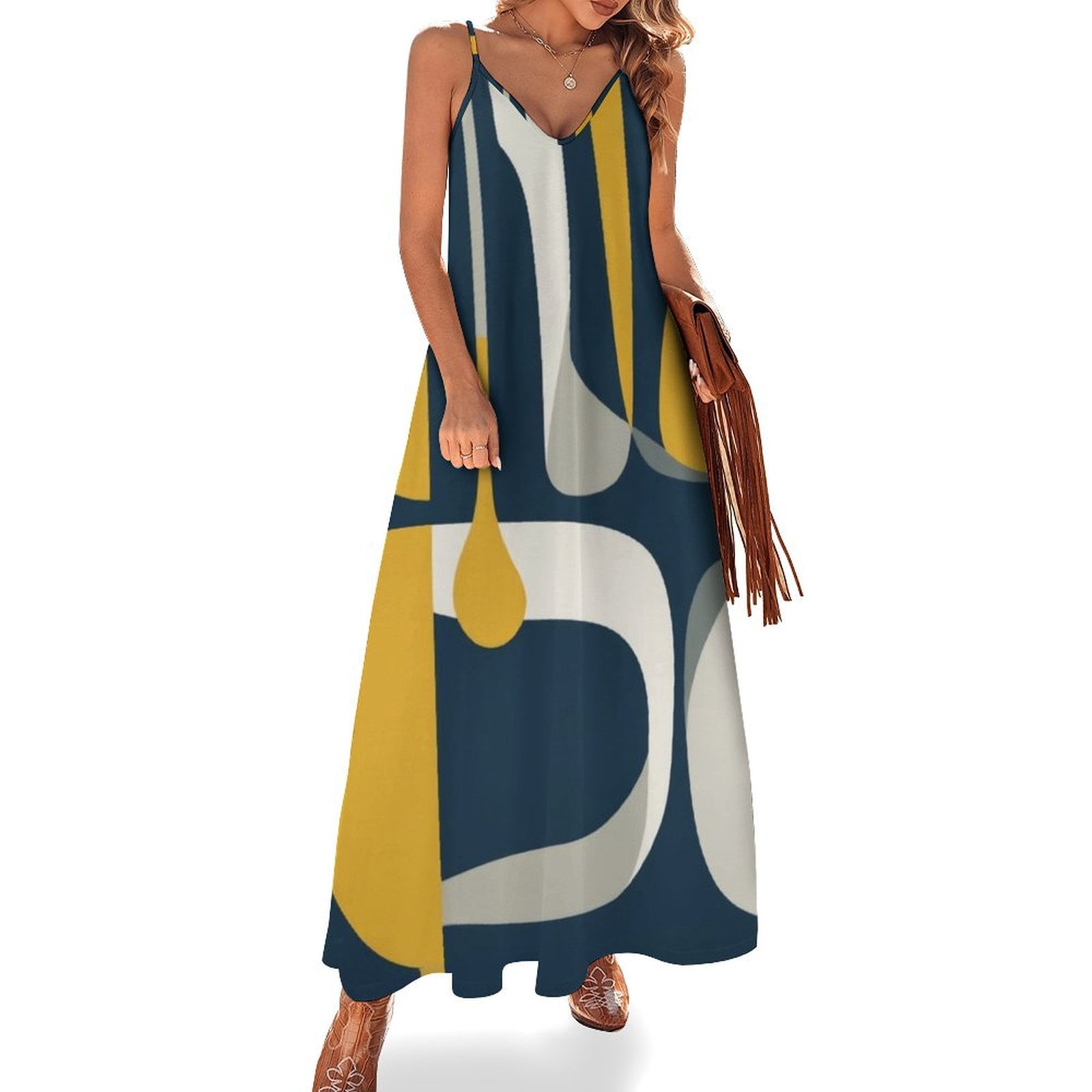 Abstract Midcentury Modern Art Sleeveless Dress Women's Evening Dress ...