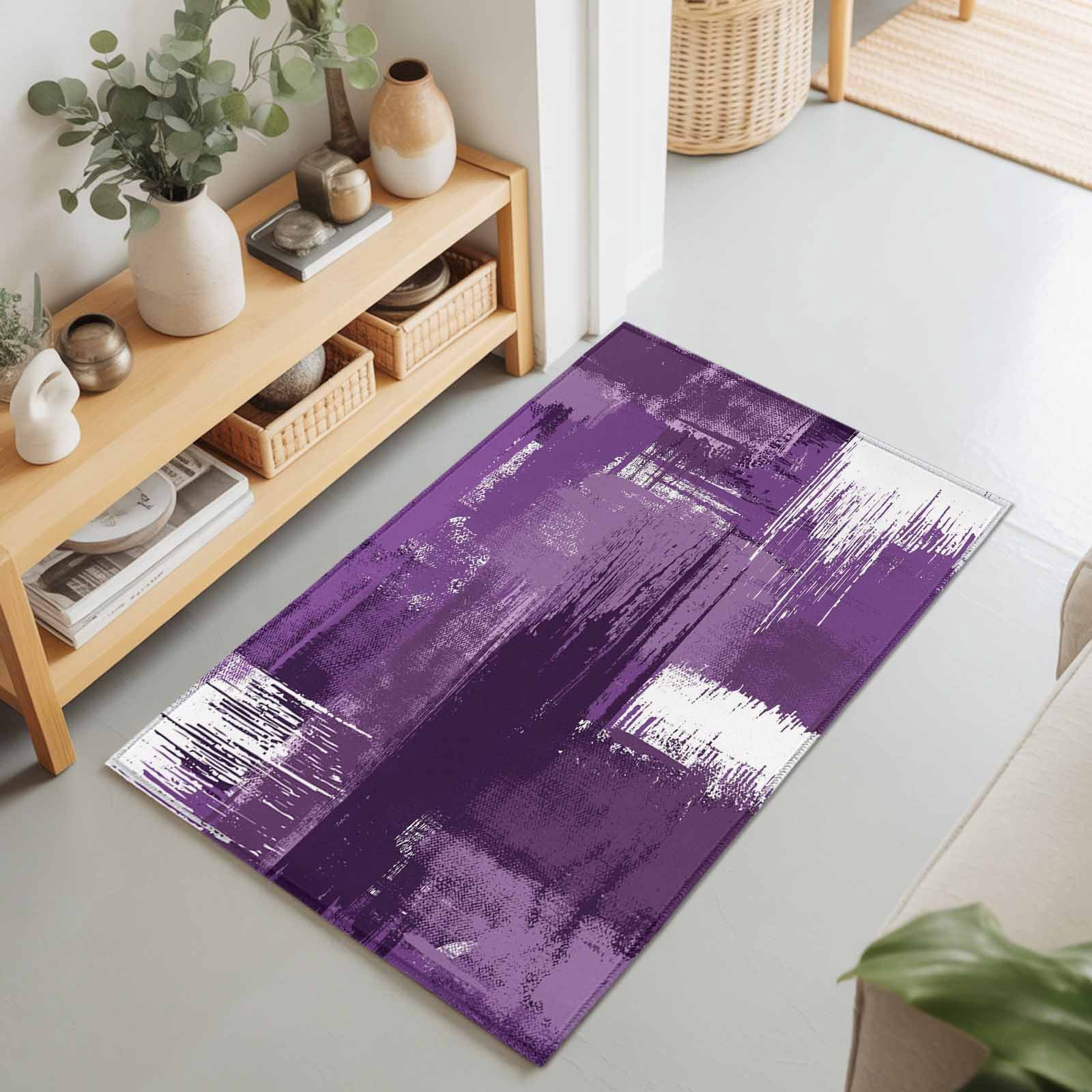 Abstract Minimalism Graffiti Art Painting Rectangle Rug 2'x3' Purple on ...