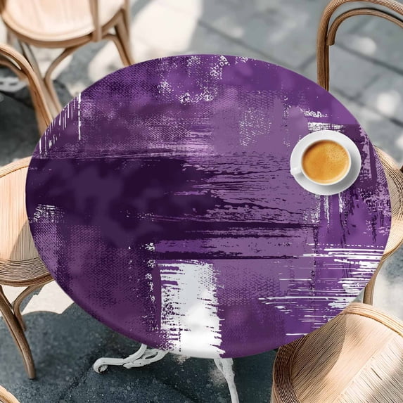 Abstract Minimalism Graffiti Art Painting Round Fitted Tablecloth with ...
