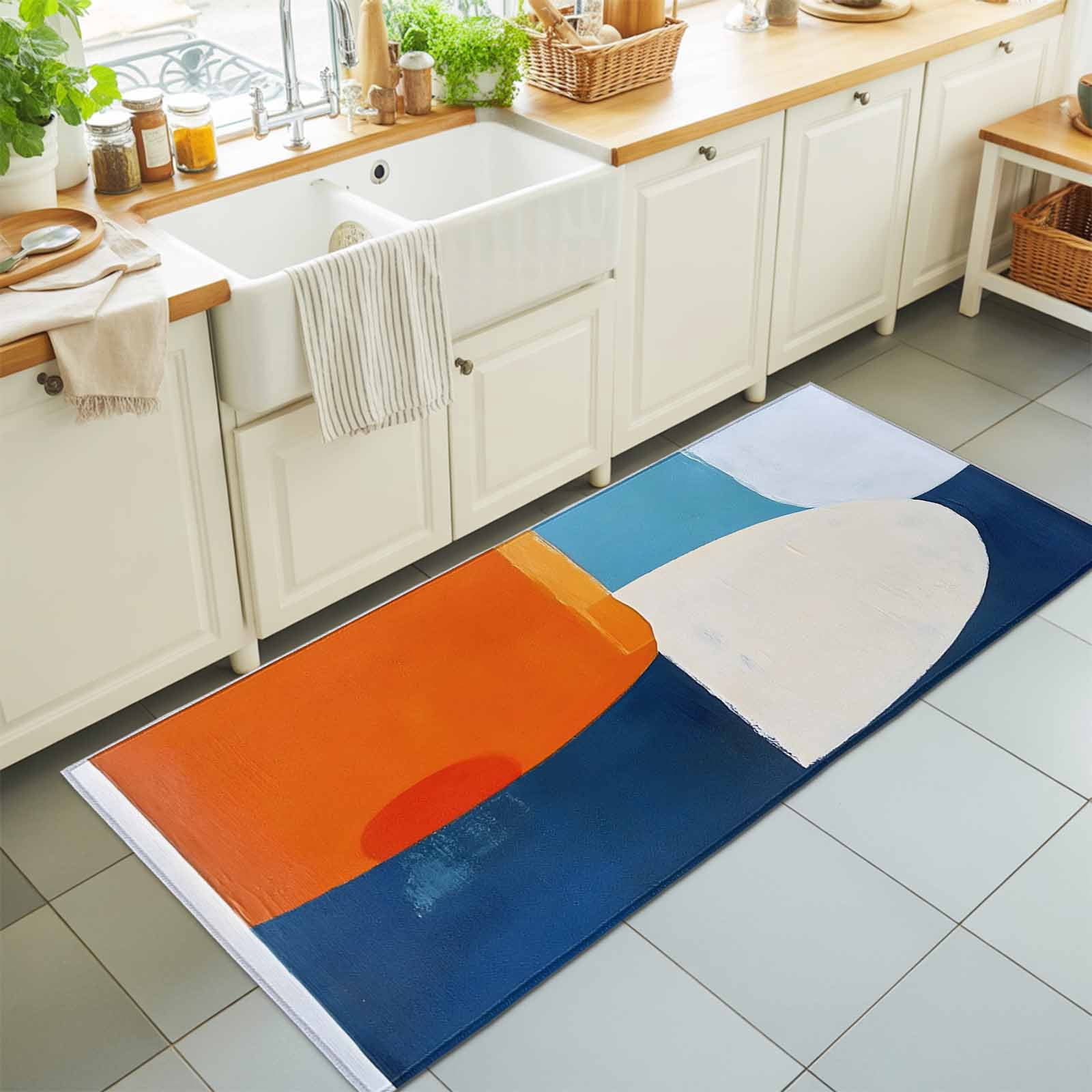 Abstract Minimalist Aesthetic Color Block Rectangle Rug 2'x6' Boho ...