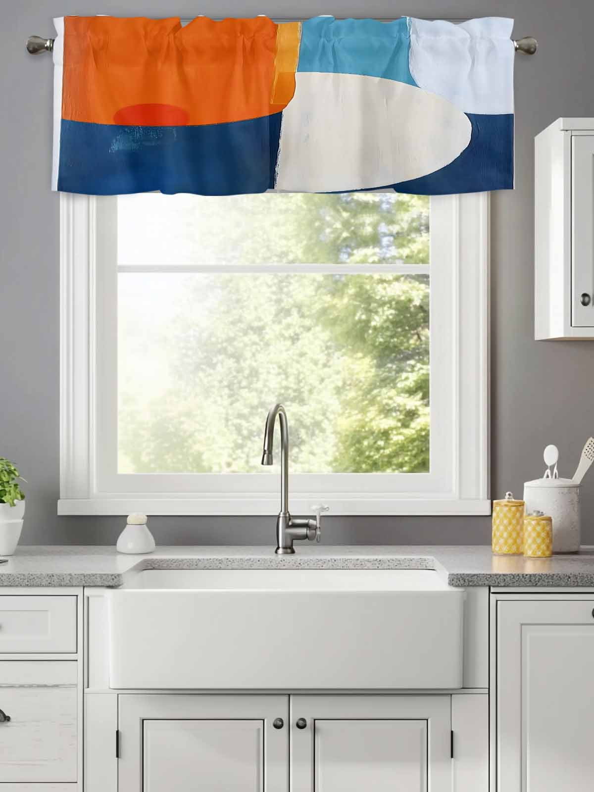 Abstract Minimalist Aesthetic Color Block Valances for Windows,Kitchen ...