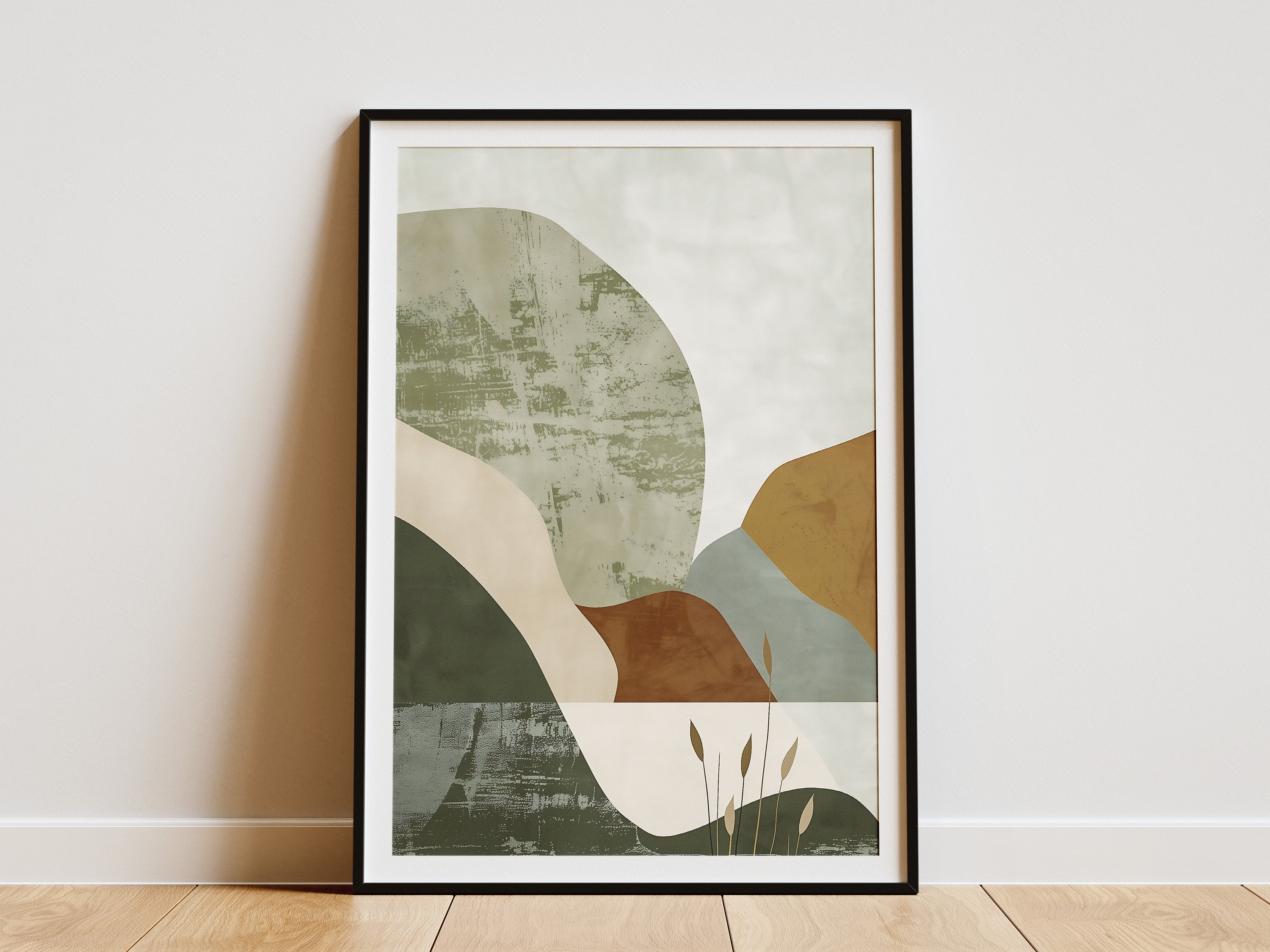 Abstract Minimalist Art Print Boho Wall Art Mid Century Modern Art ...