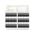 Abstract Minimalist Black Grey White Stripe Short Blackout Curtains 45 ...