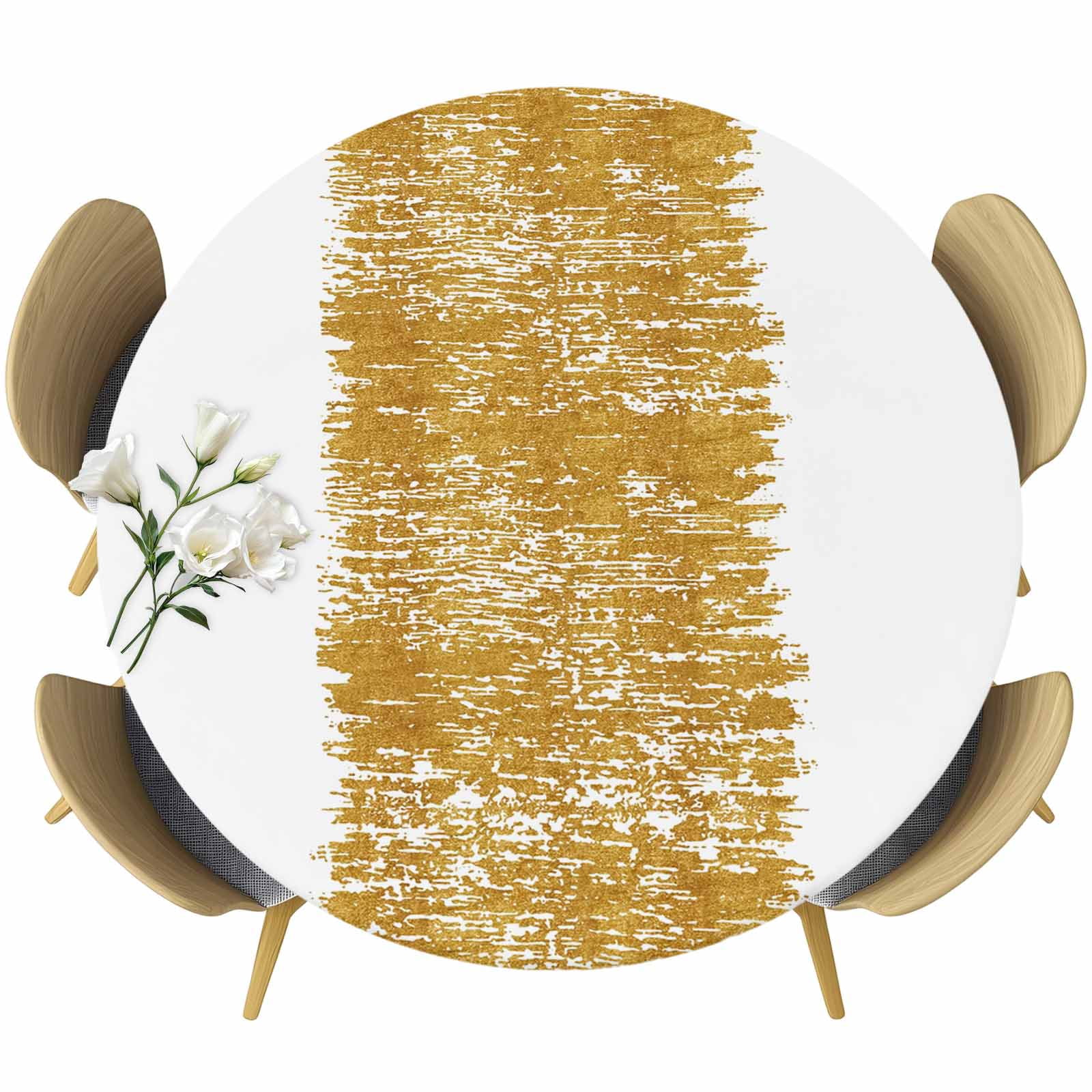 Abstract Minimalist Color Painting Art Fitted Round Tablecloths Table ...