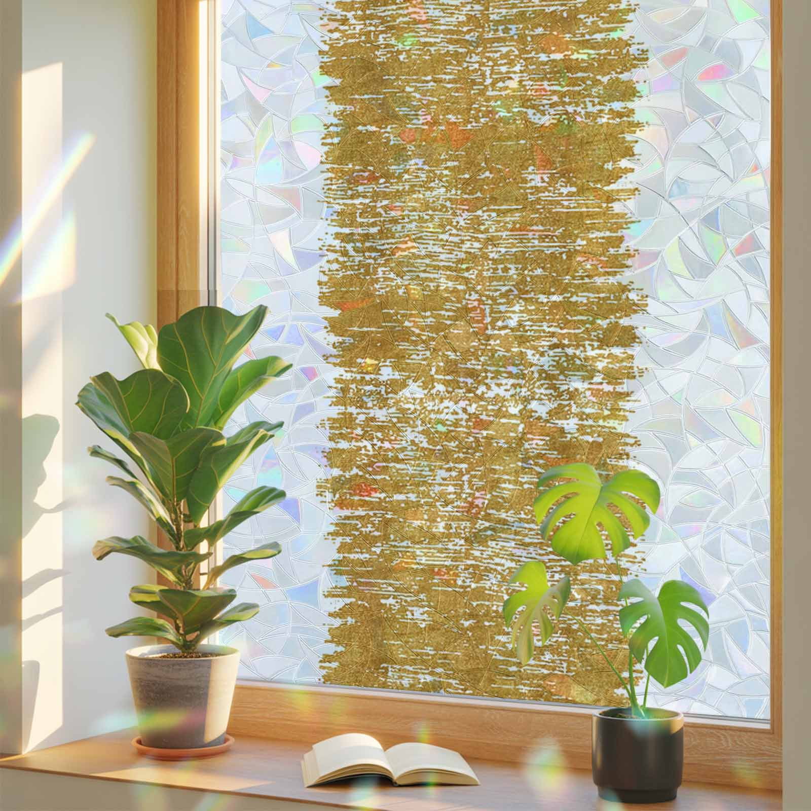 Abstract Minimalist Color Painting Art Window Privacy Film, Rainbow ...