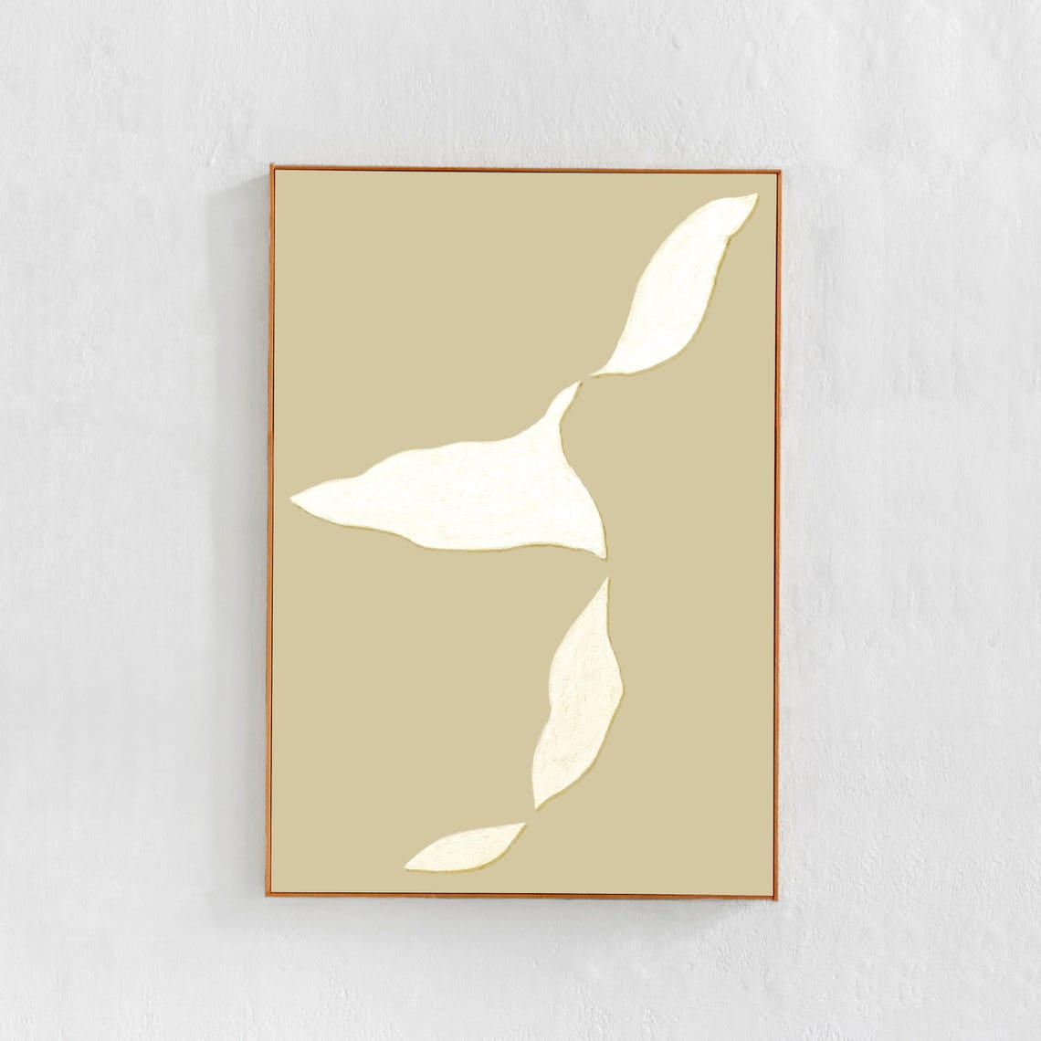 Abstract Minimalist Contemporary Japandi Painting Art, Beige And White ...