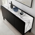 Abstract Minimalist Line on White Table Runner 90 Inches Long,Kitchen ...