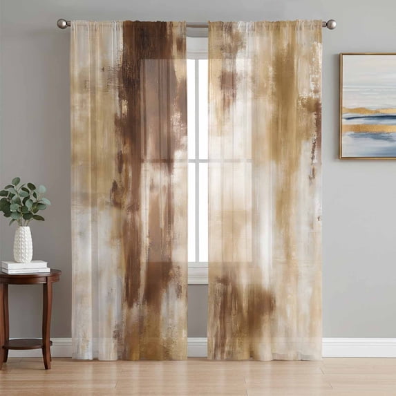 Abstract Minimalist Sheer Curtains for Living Room Bedroom Modern ...