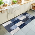Abstract Minimalist Splicing Plaid Rectangle Rug 2'x6' Watercolor Blue ...