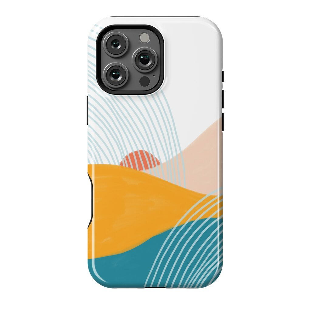 Abstract Minimalist Sunset Phone Case for iPhone 11 12 13 14 15 16 Pro ...