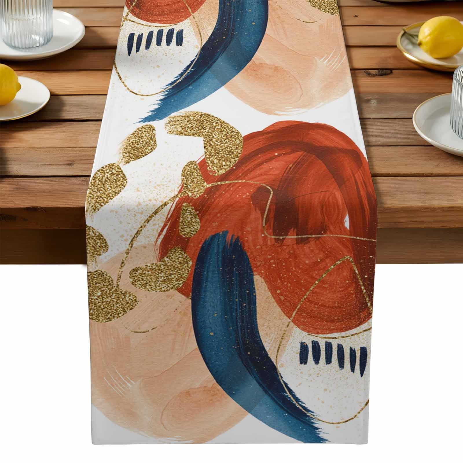 Abstract Minimalist Theme Table Runner-72 Inch Long Modern Nordic Style ...