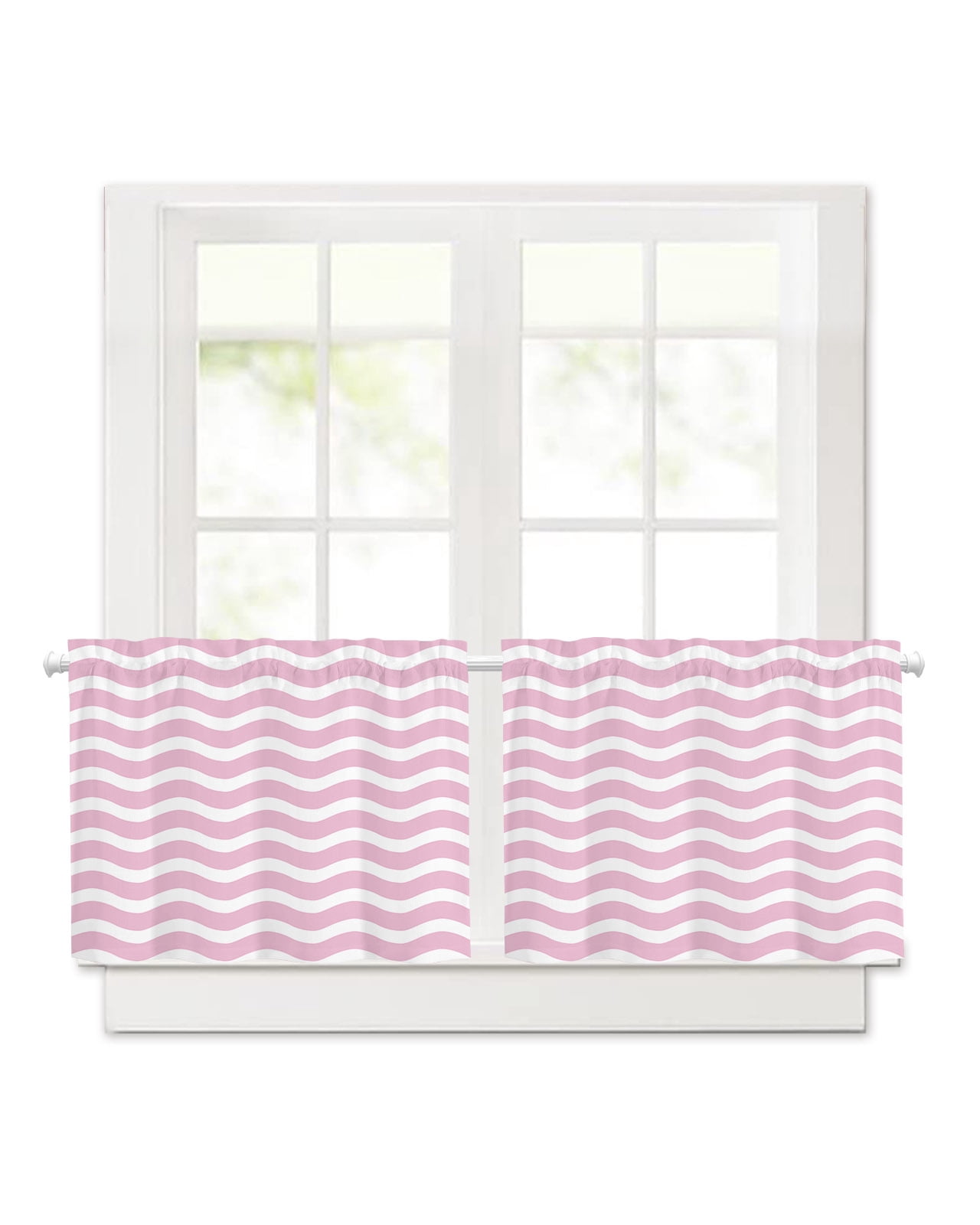 Abstract Minimalist Water Ripple Short Blackout Curtains 24 Inch Long ...